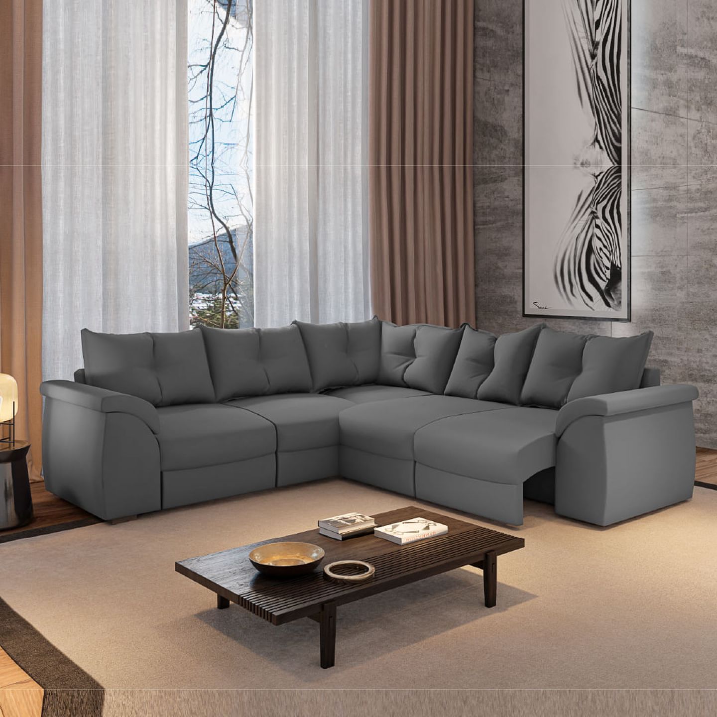 Suede sofa grey store